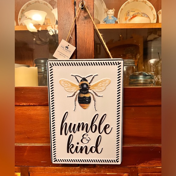 Accents | New Bee Humble And Kind Embossed Metal Sign | Poshmark